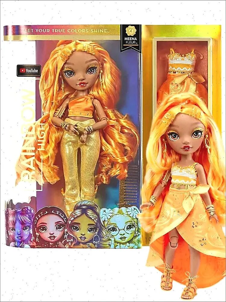 Кукла Rainbow High 4 series Meena Fleur (Saffron Gold) - Рейнбоу Хай 4 Серия Мина Флер, 578284