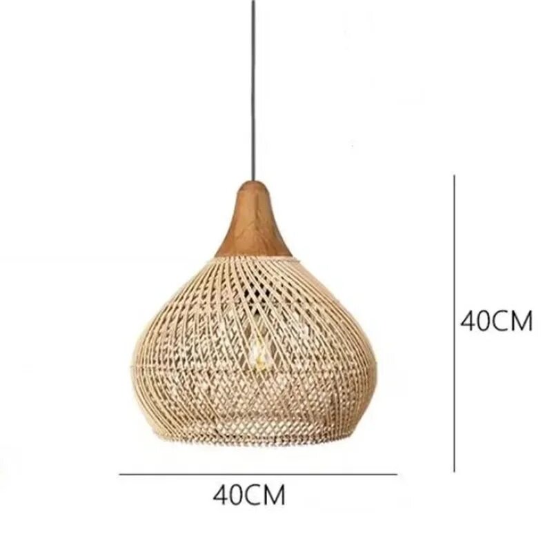 Подвесная люстра из лозы Southeast Asian Rattan Chandelier C1 natural wood