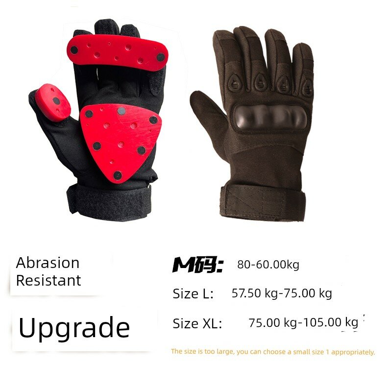 Слайдеры для тормоза на руки Flint Gloves для лонгборда - Улучшенный стиль красный размер M