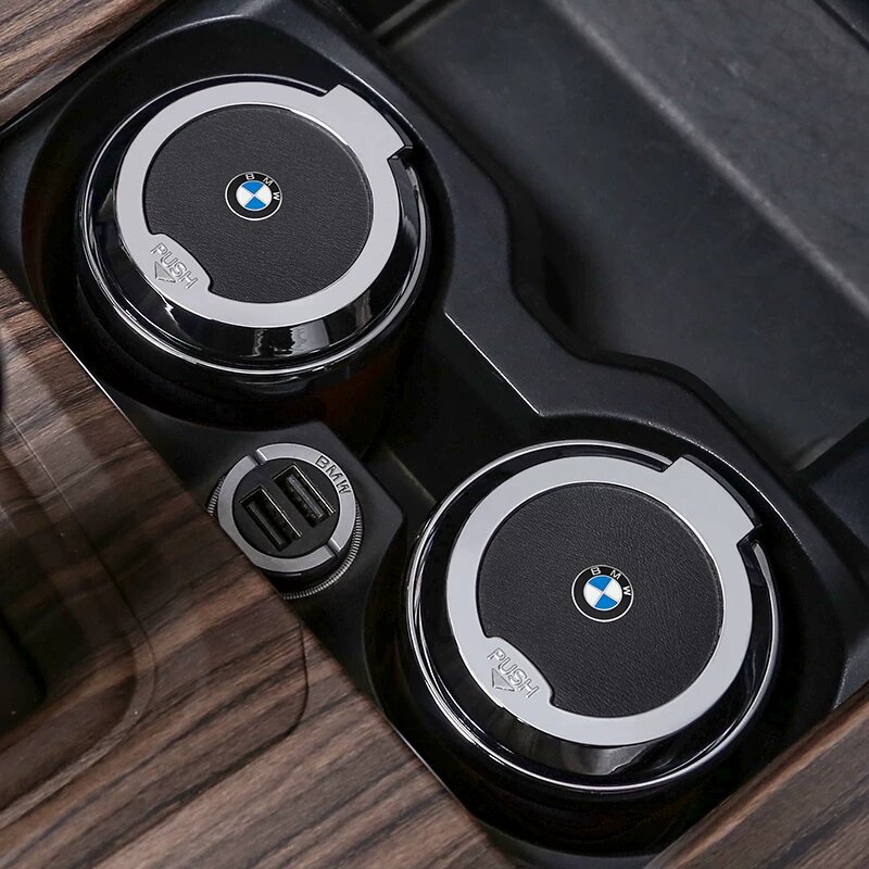 Автомобильная пепельница BMW с крышкой, черный, подходит для BMW серии 3/5/7/1/X3/X7/i3 - многофункциональный аксессуар