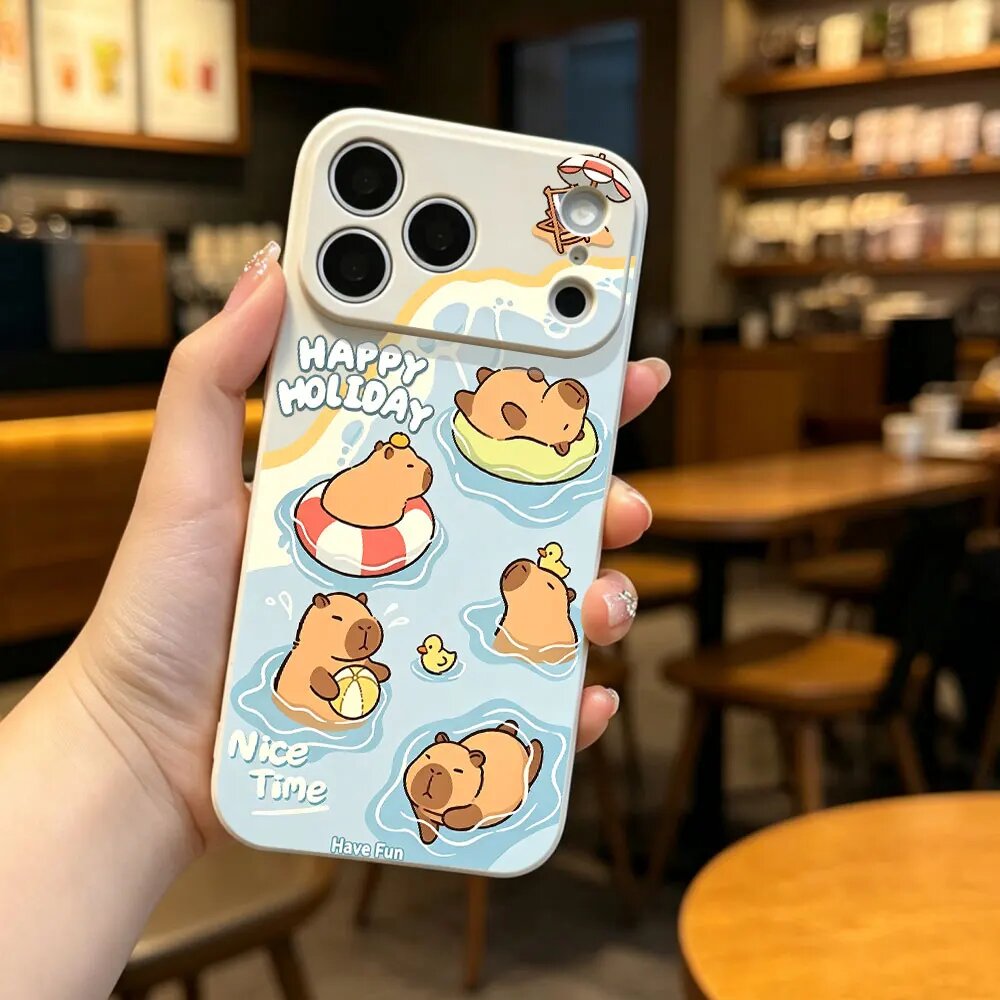 Чехол для iPhone 11 с капибарой, белый White-MF456
