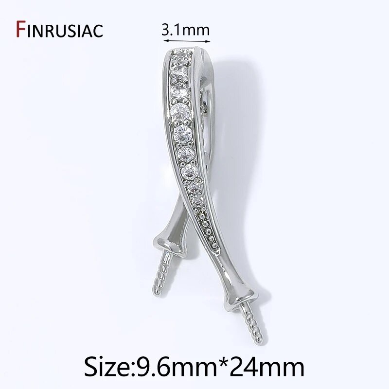 Подвесной крючок FINRUSIAC, Rhodium Plated, 9.6x24 мм
