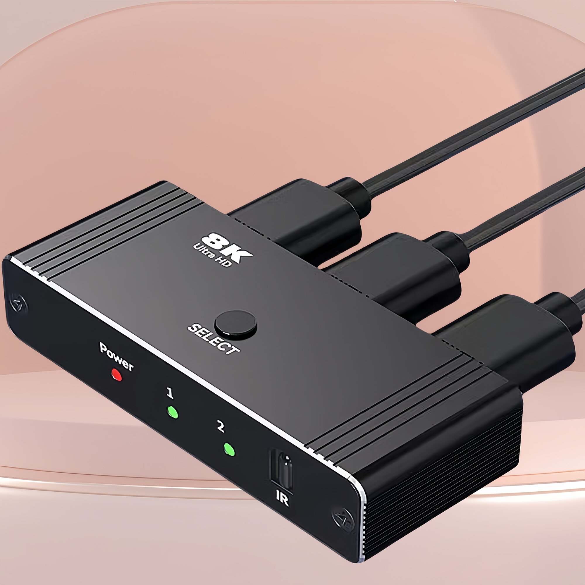 HDMI 2.1 переключатель 2x1, 8K@60Hz/4K@120Hz, HDR10+, 48 Гбит/с, с пультом ДУ, поддержка VRR и ALLM, Dolby Vision / AVMOS, для PS4/PS5/Xbox/Roku/Apple TV