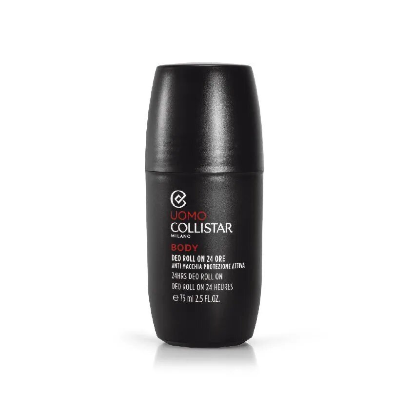 Дезодорант шариковый для мужчин 24ч, 75 мл, COLLISTAR Uomo 24hrs Deo Roll On Anti-stains 75 ml