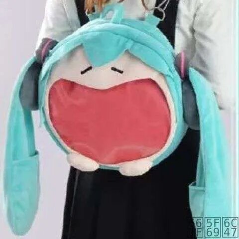 Рюкзак Hatsune Miku Kawaii cartoon backpack, материал: хлопковый сатин, размер: 40x35 см — фото 1