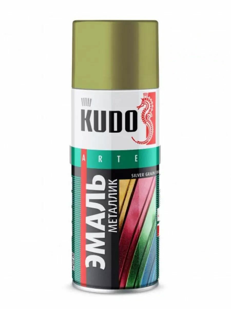 Эмаль универсальная металлик зеленая олива KUDO KU-1056 (520 мл)