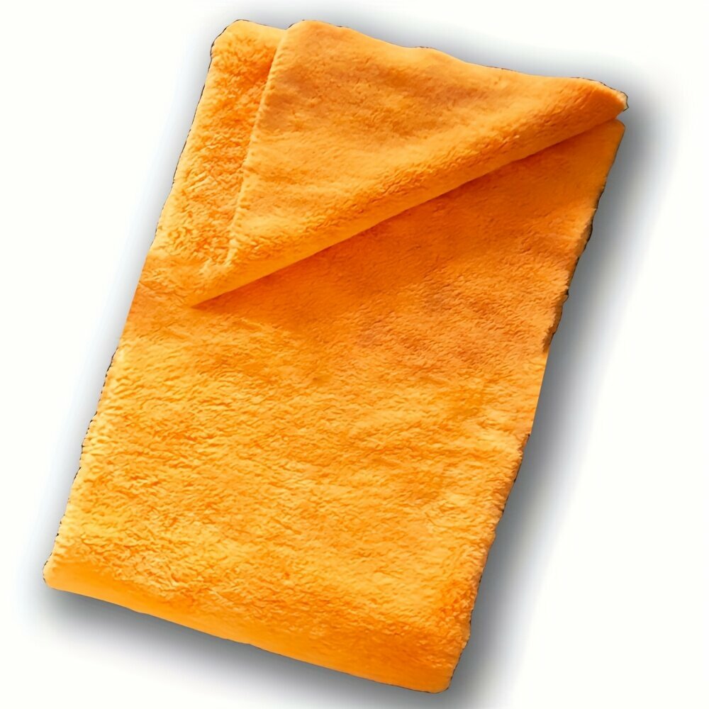 Микрофибровое полотенце для сушки автомобиля 550GSM, без краев, ультравпитывающее, оранжевое