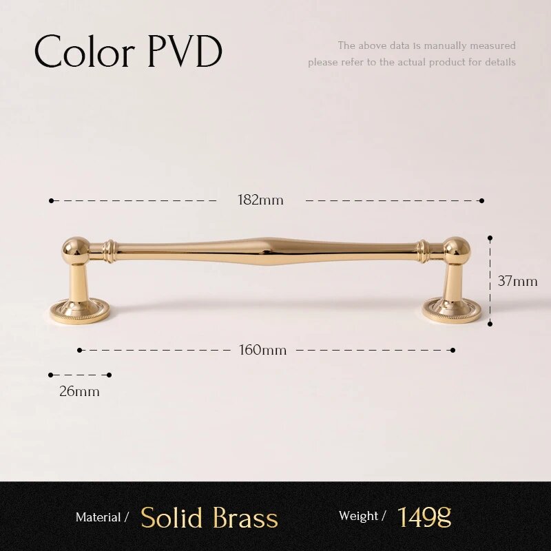 Сантая Латунные ручки для шкафов с золотым покрытием Pitch-row-160mm