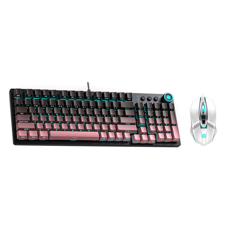 Клавиатура унисекс HP 1302918078, Keyboard & Mouse Set GK100S Blackberry Pink+Esports Mouse White+Mouse Pad