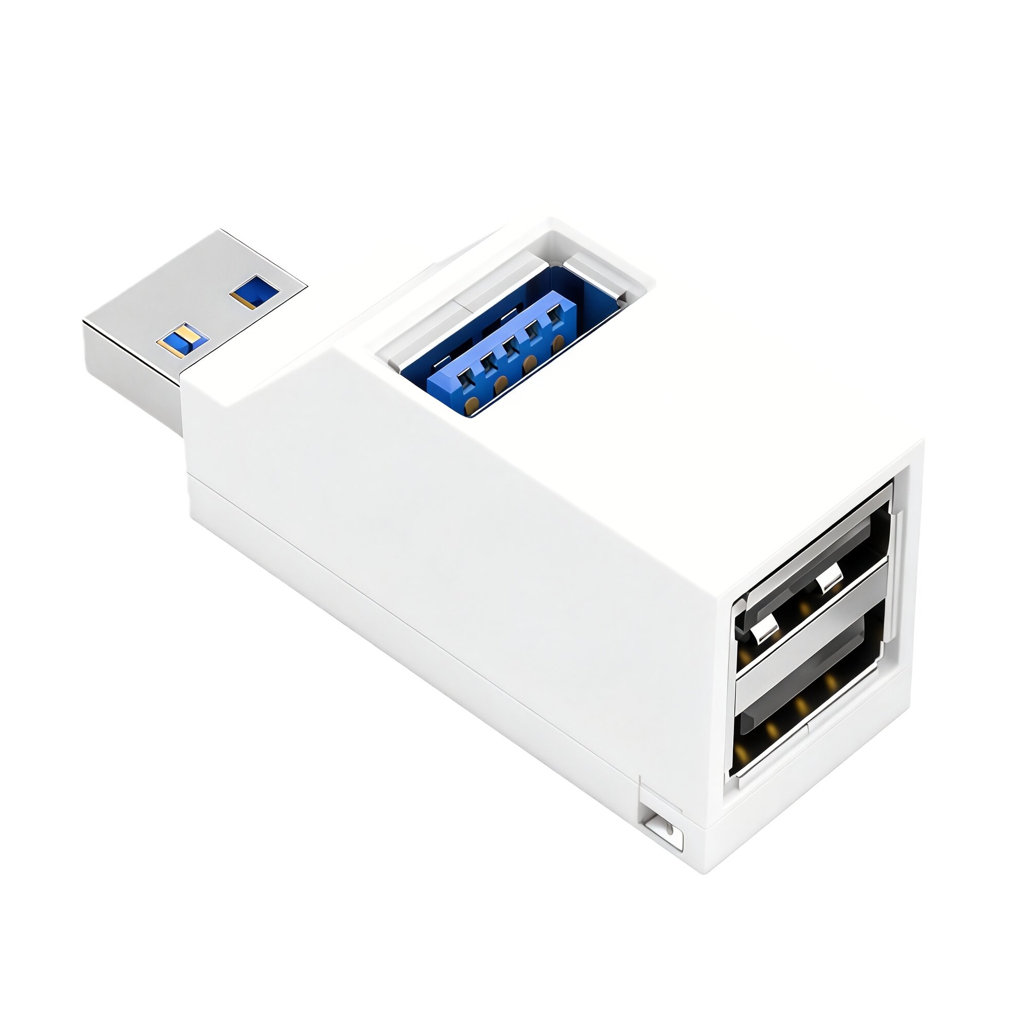 USB 3.0 Hub, 3-портовый USB-A адаптер-разветвитель, белый, 1 шт.