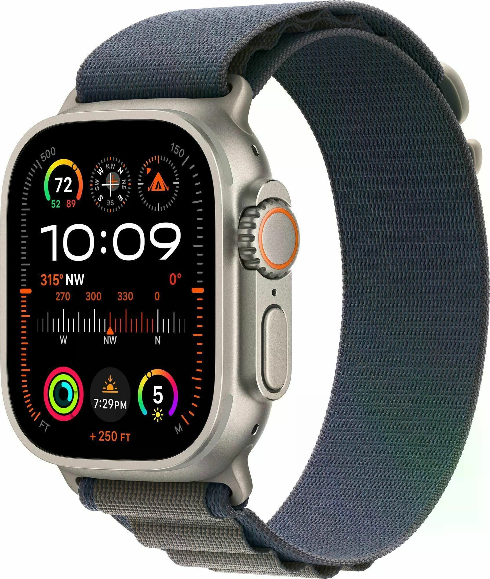 Смарт-часы Apple Watch Ultra 2 49mm Titanium Case with Blue Alpine Loop, размер M (MREP3)