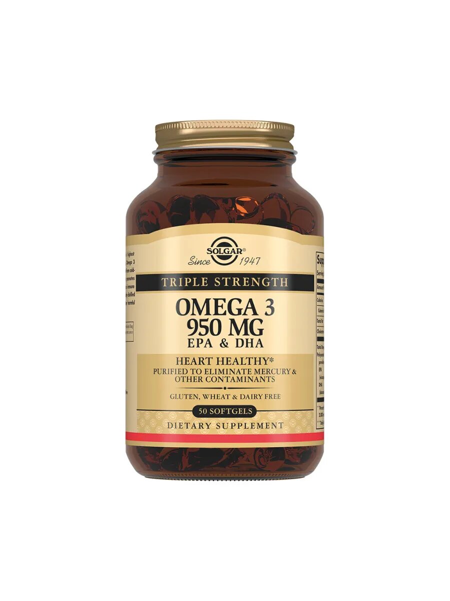 Solgar Тройная Омега-3 950 мг ЭПК и ДГК / Triple Strength Om