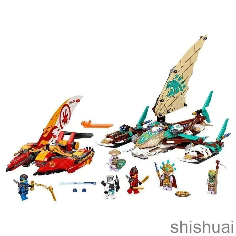 NINJAGO серия, 71748 Морская битва на катамаране, Конструктор, 820 деталей