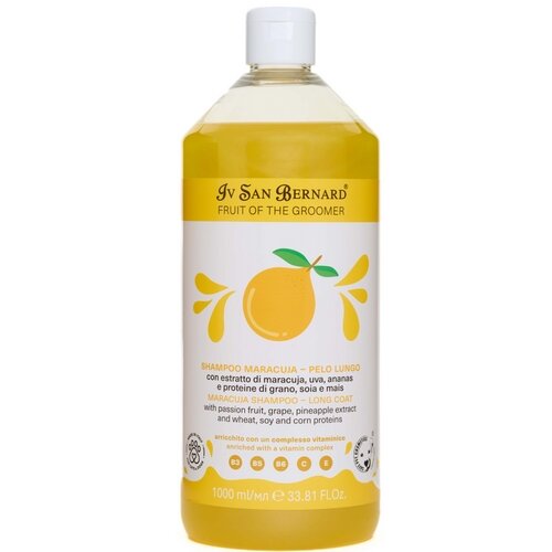 Iv San Bernard Fruit of the Groomer Maracuja Shampoo Long coat / Шампунь Ив Сан Бернард для Длинной шерсти с Протеинами фас. 1 л