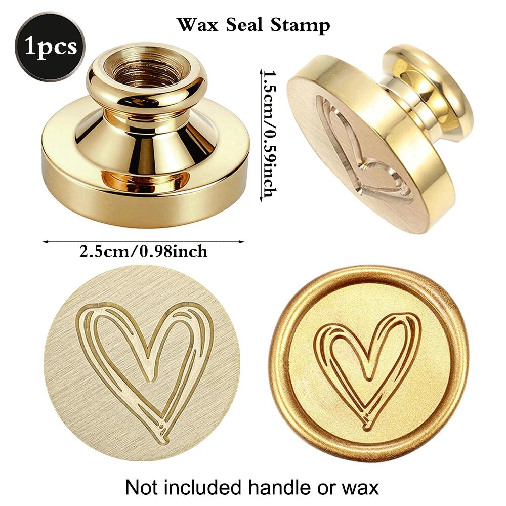 Штамп с сургучной печатью EsenTroye сердечком из латуни Wax Seal Stamp 1pc