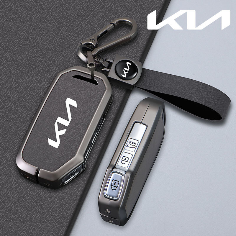 Кейс для ключа Kia C-Style с тремя кнопками, кукурузно-оранжевый, с круглой пряжкой для моделей K5, KX3, Optima