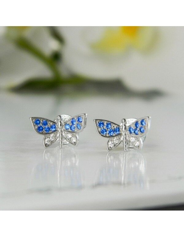 Серьги пусеты серебро, 925 проба, фианит