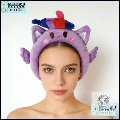 Ободок фиолетовый для волос, флис, унисекс, стильный аксессуар для взрослых и детей от 8 лет, повседневное использование