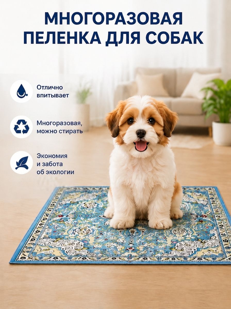 HALO многоразовые пеленки для собак 60х90см. 1 шт.(Коврики, постельные принадлежности).