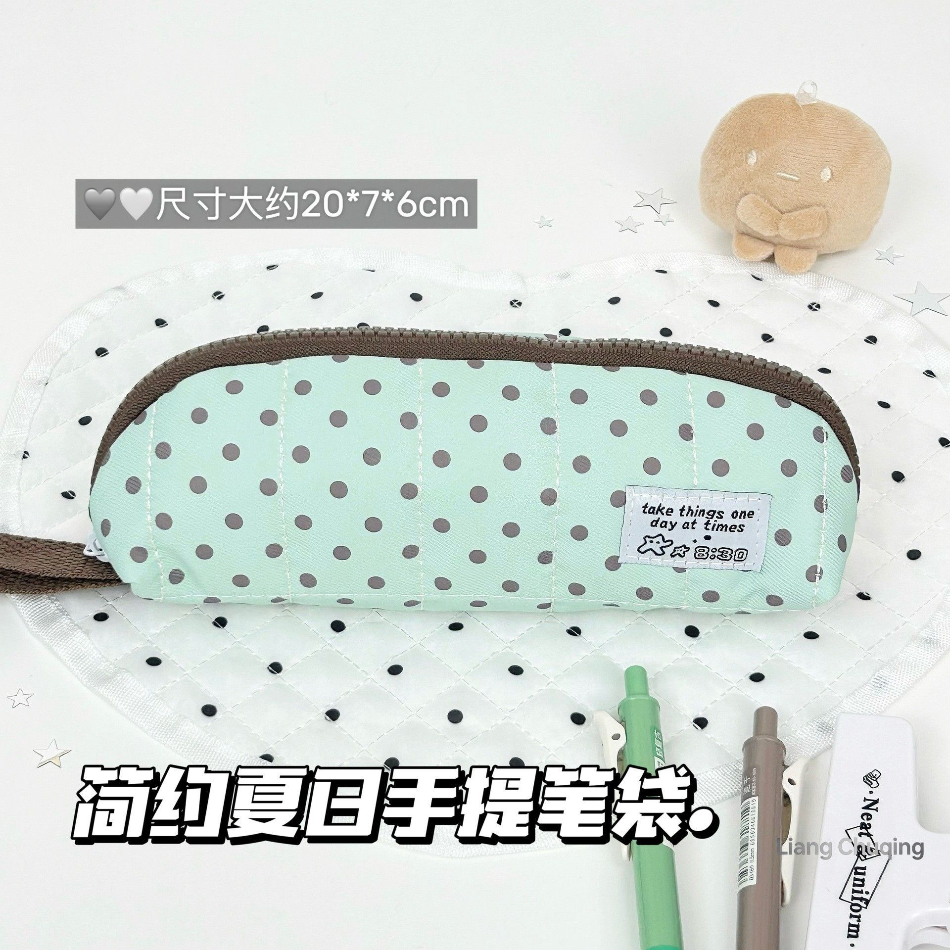 Пенал Creamy Strawberry, новая модель 2026 года, высококачественная косметичка для девочек, в корейском стиле, вместительная сумка для канцелярских принадлежностей для студентов.