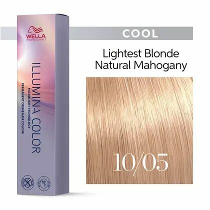 Wella Illumina Color 10/05 Яркий блонд натуральный махагоновый Инновационная стойкая крем-краска для волос, 60 мл