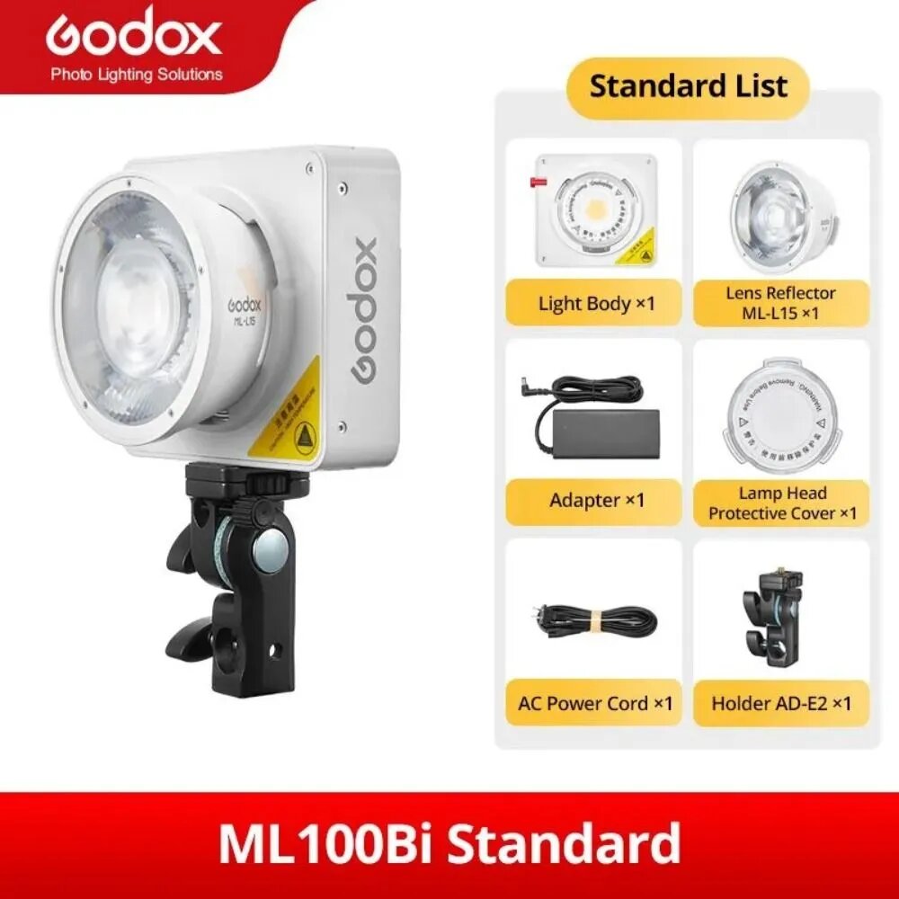 Godox ML100Bi Двухцветный портативный светодиодный фонарь 120 Вт App Control Фотолампа