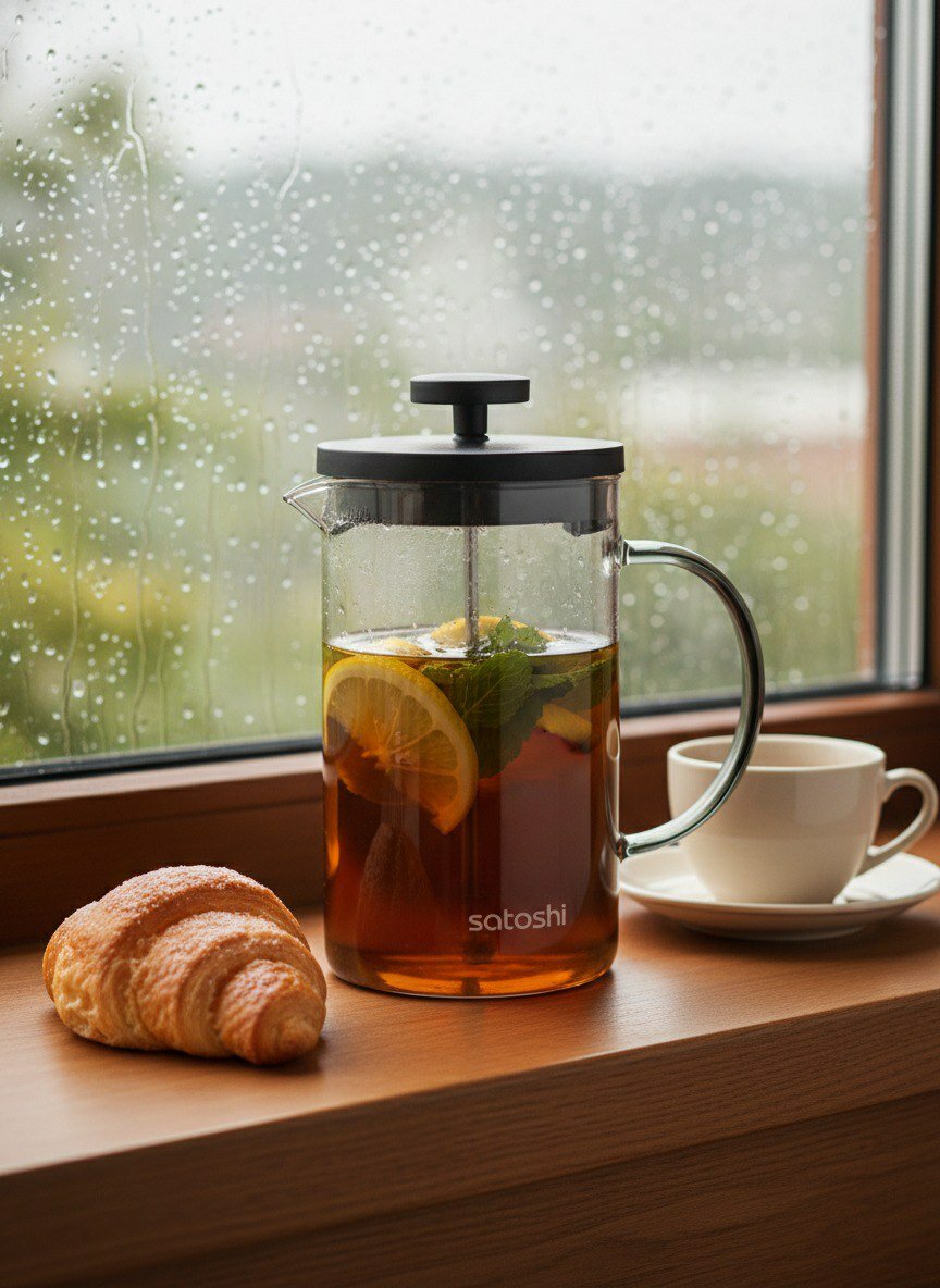 Френч-пресс стеклянный 600 мл для кофе и чая, чайник заварочный