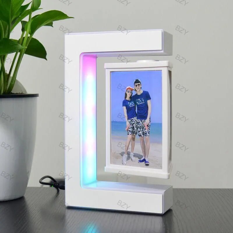 Фоторамка с магнитной левитацией и RGB подсветкой, современный дизайн для фото 10x15 см