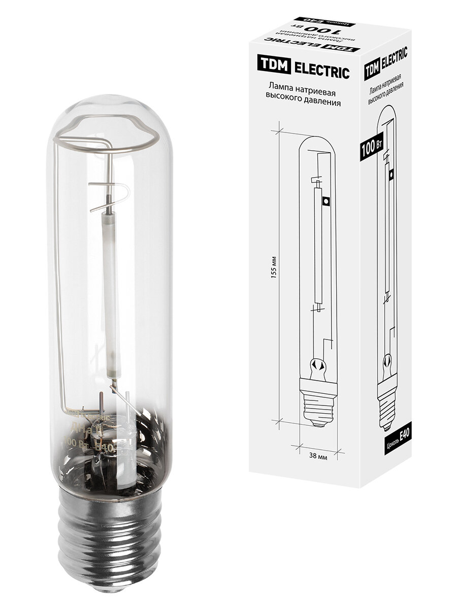 Лампа натриевая высокого давления TDM ELECTRIC ДНаТ 100 Вт Е40 SQ0325-0027