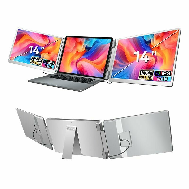 Двухэкранный портативный дисплей 14 дюймов IPS, разрешение 1920*1200, Type-C, HDR, универсально совместим