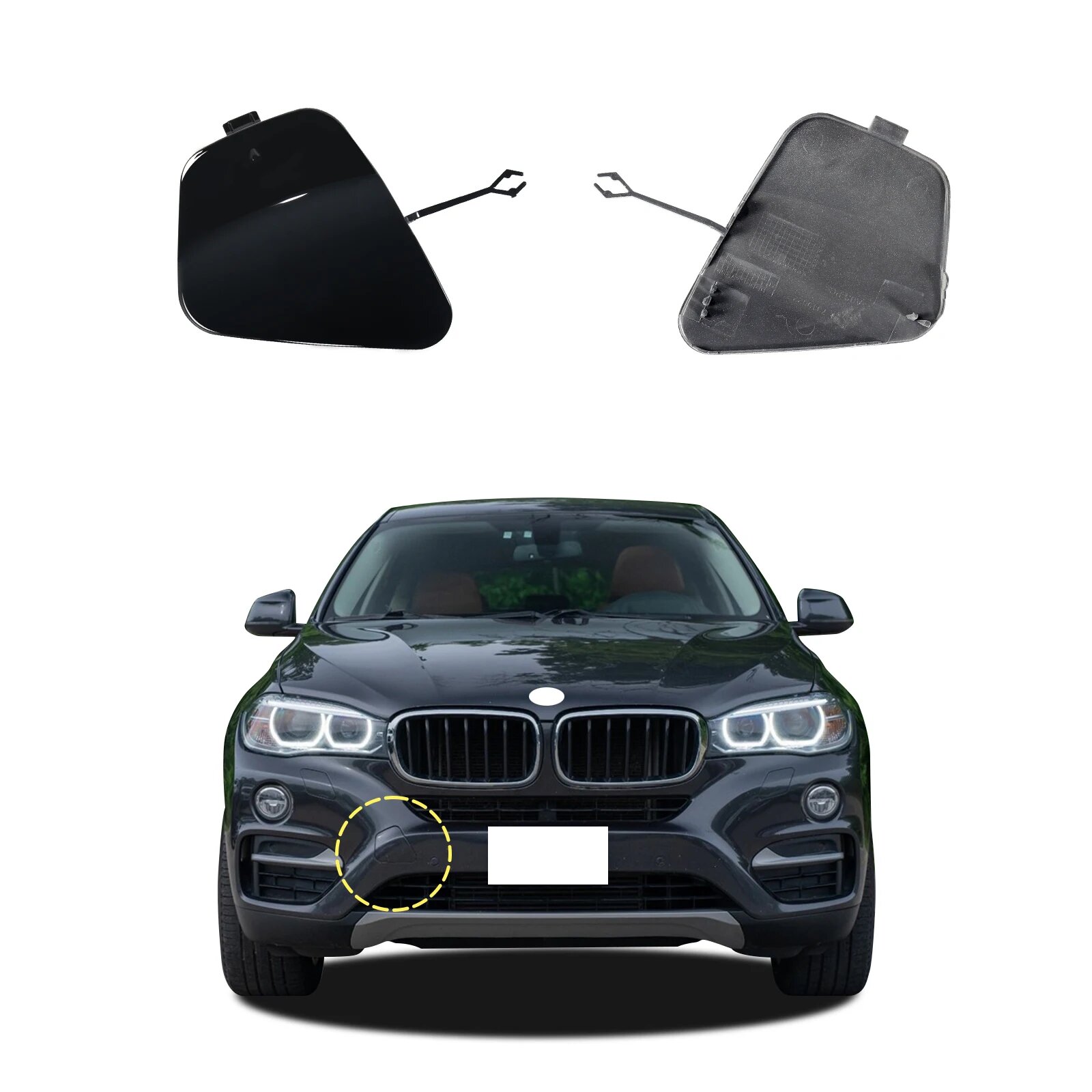 Крышка буксировочного крюка BMW X6 F16, Black right side