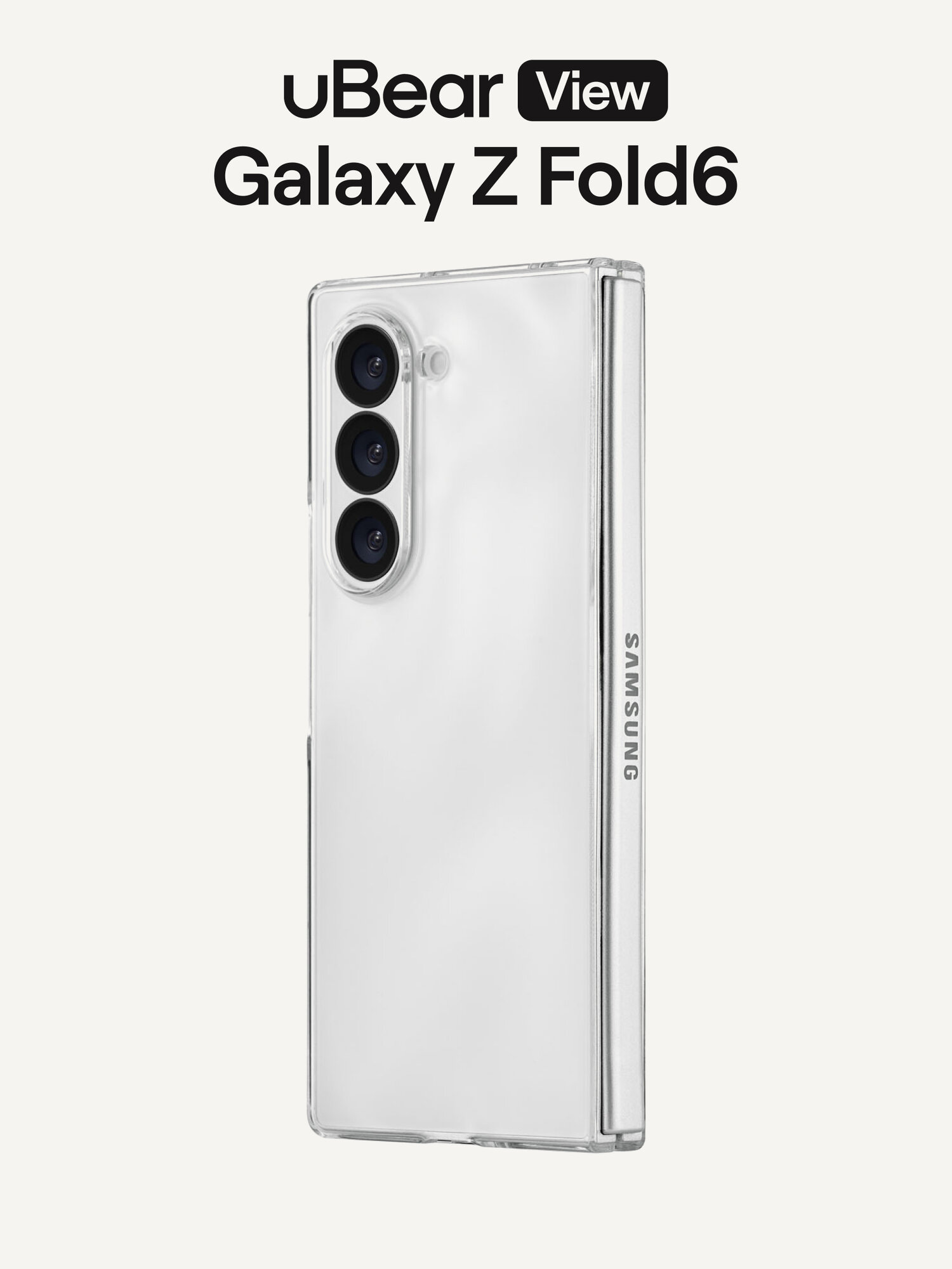 Чехол на Samsung Galaxy Z Fold6 uBear View, усиленный прозрачный