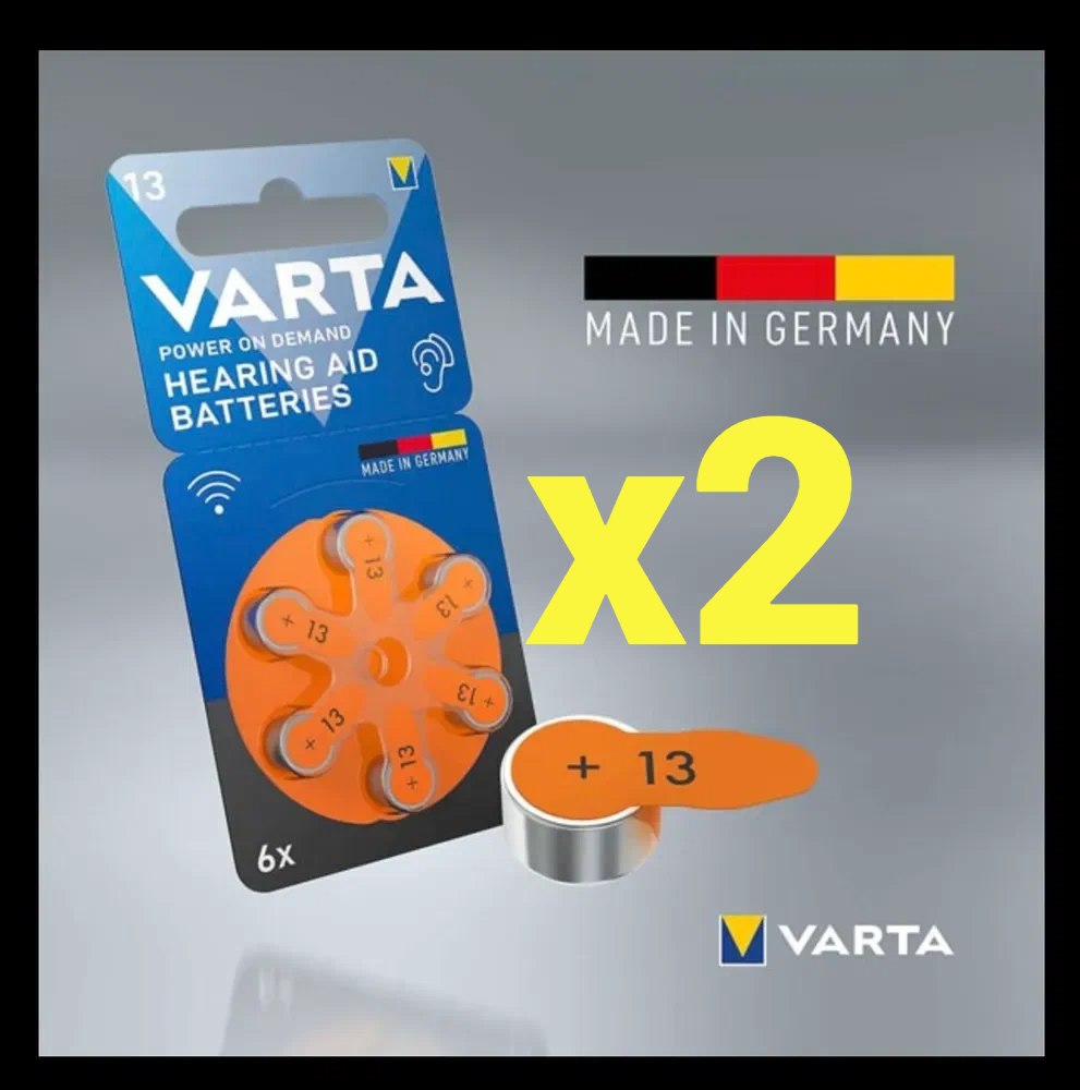 Батарейка для слухового аппарата VARTA Hearing Aid Batteries 13, (12) шт. 2 блистера по 6 шт. в блистере. (Германия)