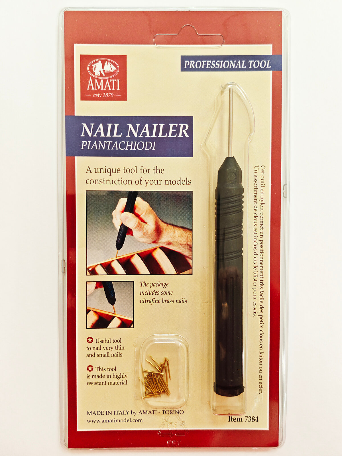 Гвоздарь v.1 для средней толщины модельных гвоздиков, черный, Amati