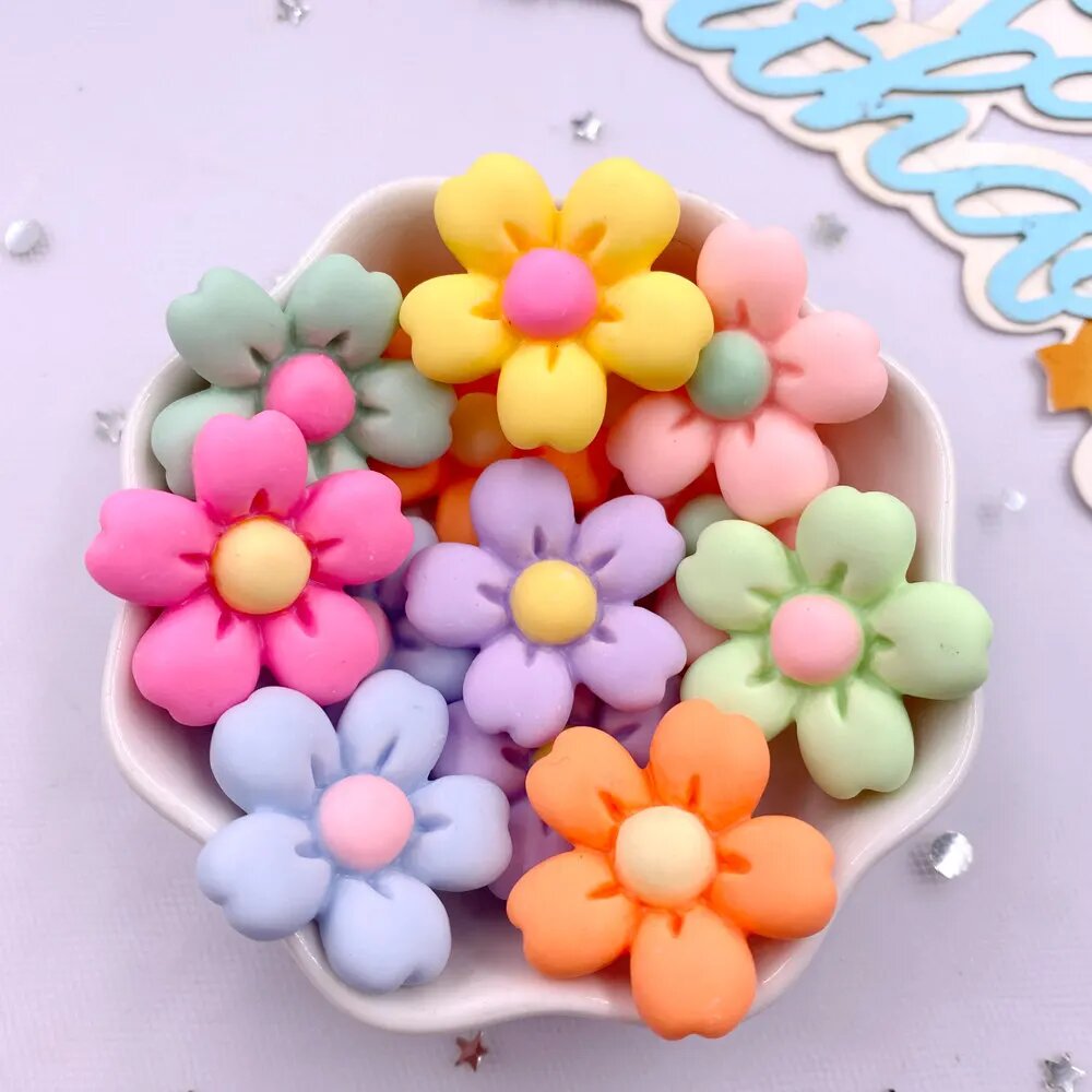10 шт. цветочки из полимерной смолы Diy Super Paradise 25 мм Random mixed