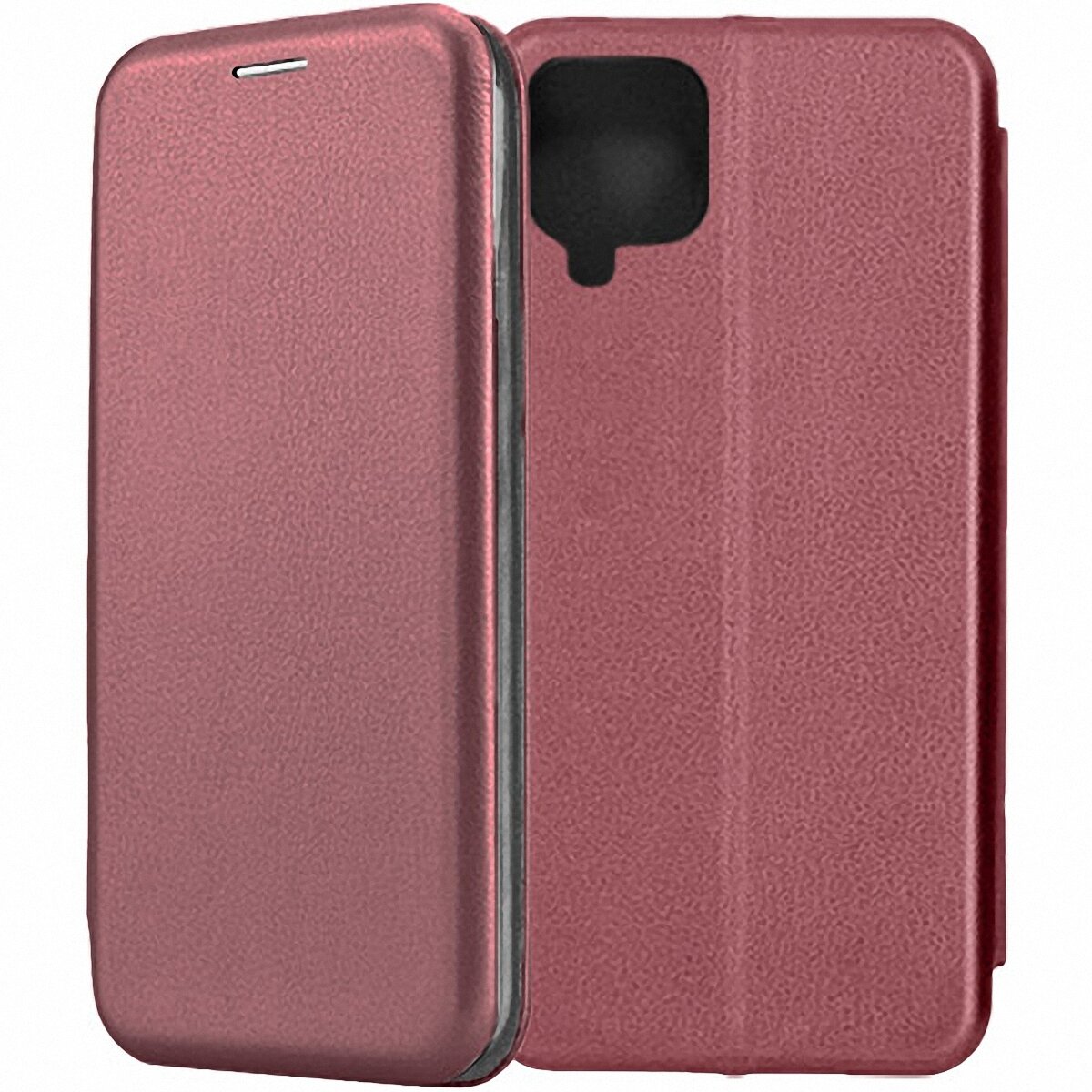 Чехол-книжка для Samsung Galaxy A22 A225 темно-красный / подставка, отделение для карт