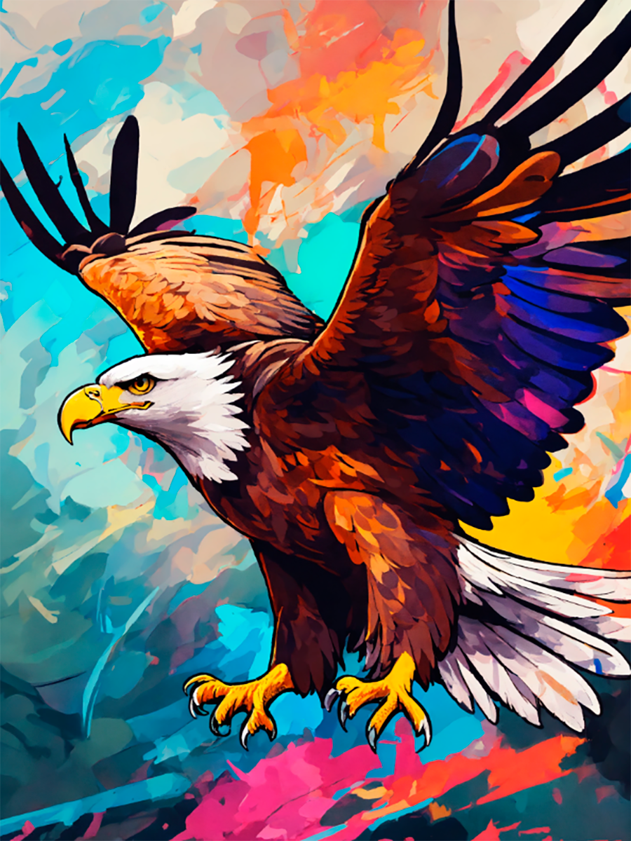 Картина по номерам "Красочный орел", хлопковый холст на подрамнике 40х50 см, акрил, 000 Art Hobby Home