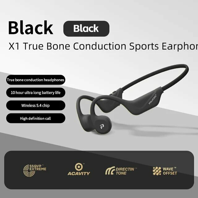 Велосипедные наушники POLVCDG X1 с костной проводимостью, память 32 ГБ, Bluetooth 5.4, открытые беговые наушники, спортивная технология, модель 2025 года.