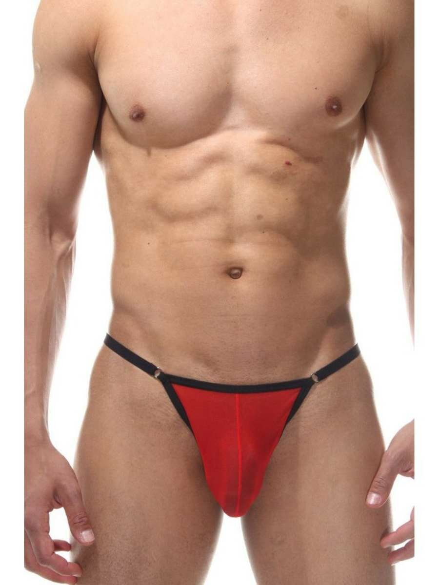 Мужские трусы стринги красные Don Moris DM111882 полиэстр/эластанM (44)
