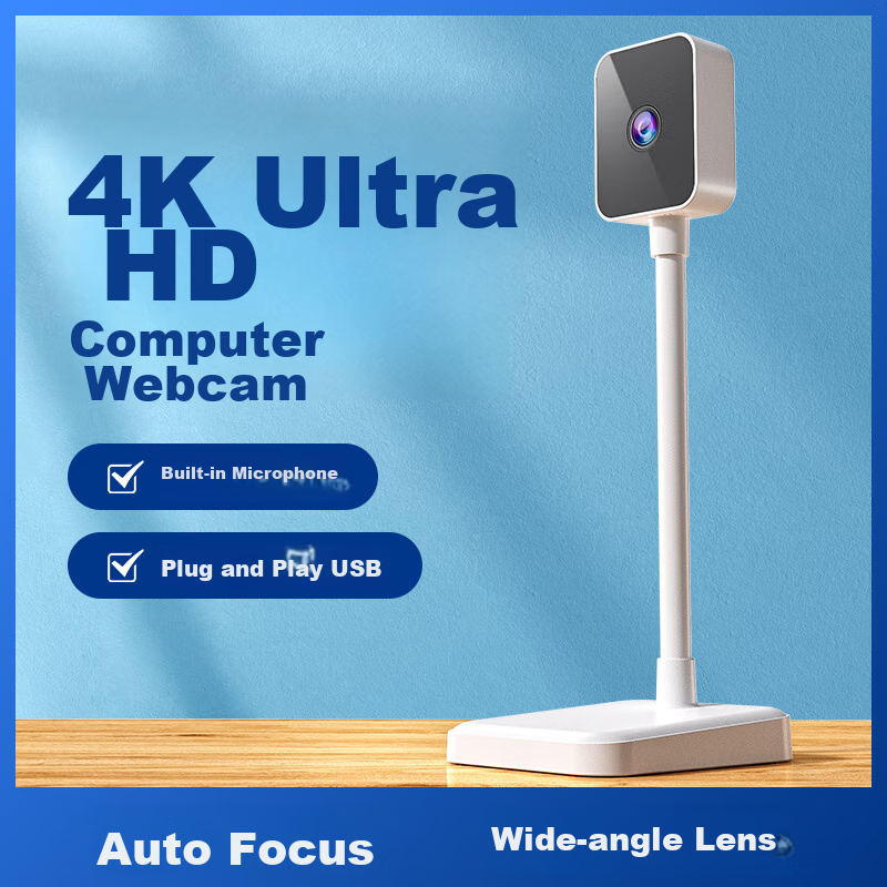 Saida SADA 4K USB-вебкамера с микрофоном для видеоконференций и прямых трансляций Цвет：Белый 4K | 12 МП | Подавление эха
