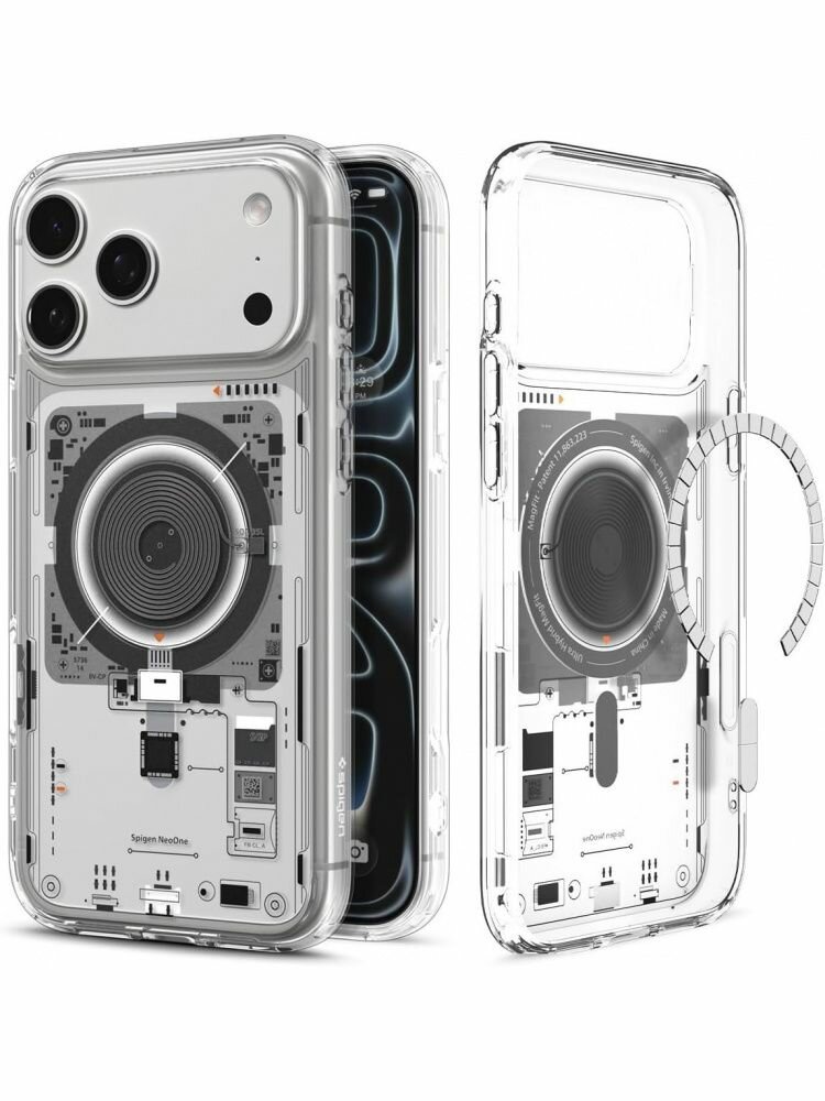 Чехол для iPhone 17 Pro Max Spigen Ultra Hybrid MagFit, прозрачный, совместим с MagSafe, защита от пожелтения