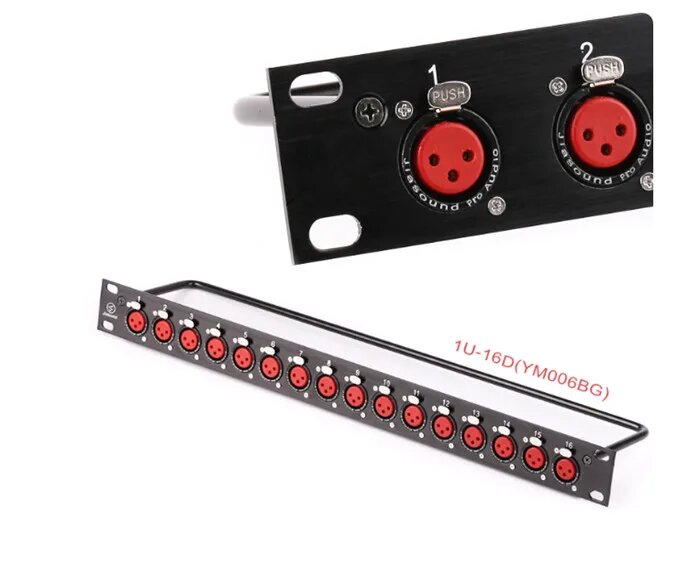 1U 19" XLR Панель 16 портов