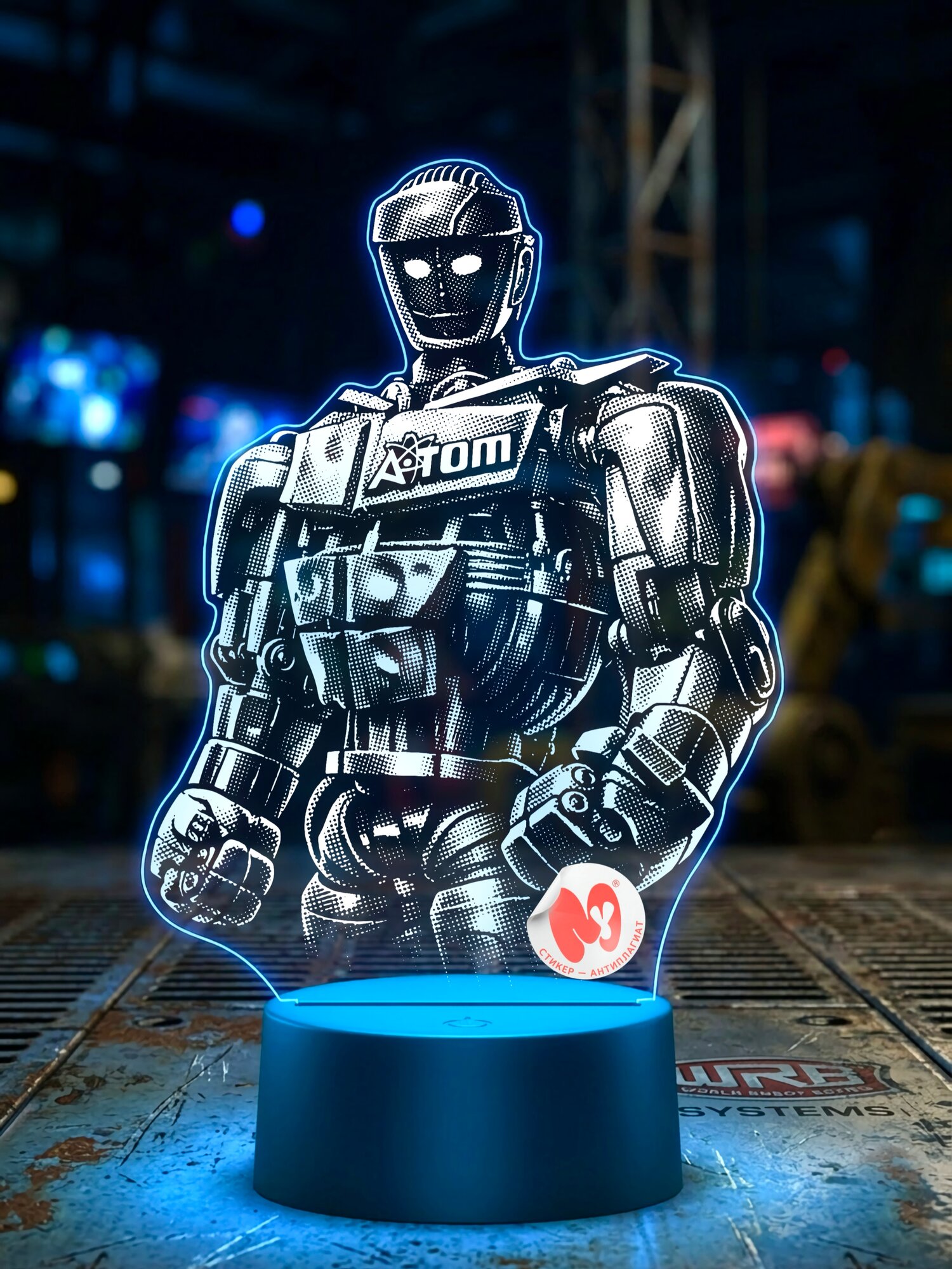 Ночник Фильм Живая сталь - Real Steel. Подарок киноману — атмосферный декор в комнату по любимым фильмам.