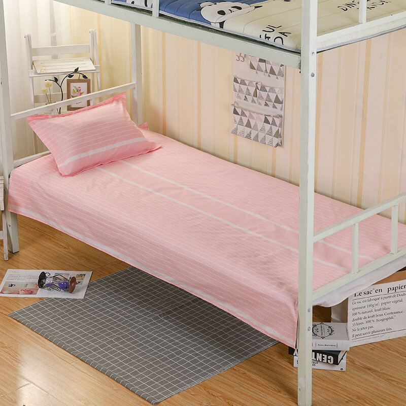 [2026] Простыня из чистого хлопка для односпальной кровати, чехол для матраса в студенческом общежитии, цельная простыня для двухъярусных кроватей в университетских общежитиях, полностью хлопковый чехол для матраса.
