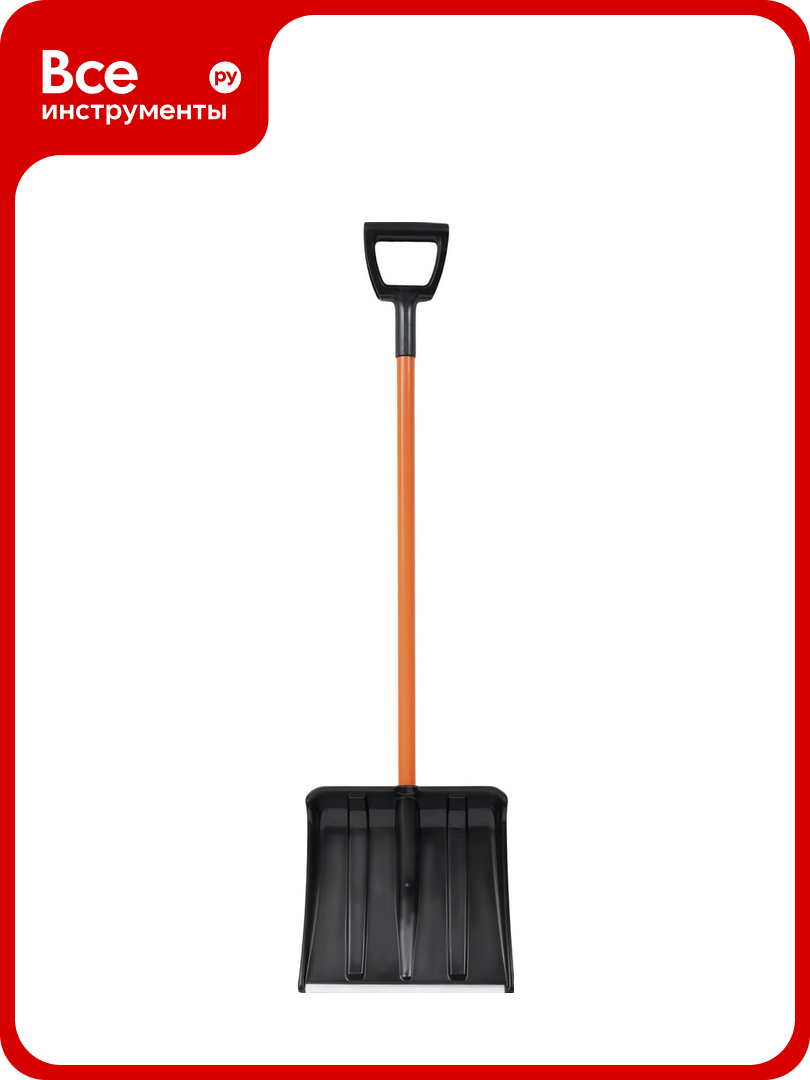 Снеговая лопата Gigant с металлическим черенком в оплетке и V-ручкой, 380 мм, GCI-01