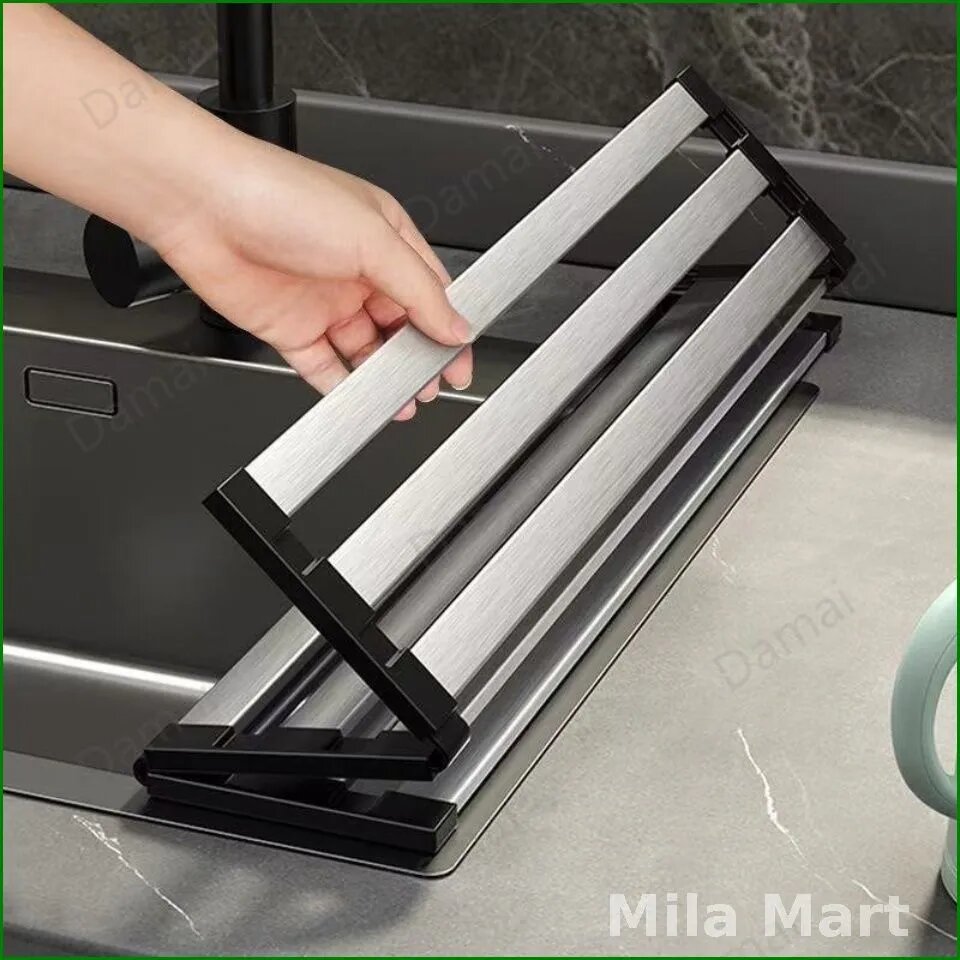 Сушилка для посуды из нержавеющей стали 33х45х2 см на раковину 1 шт