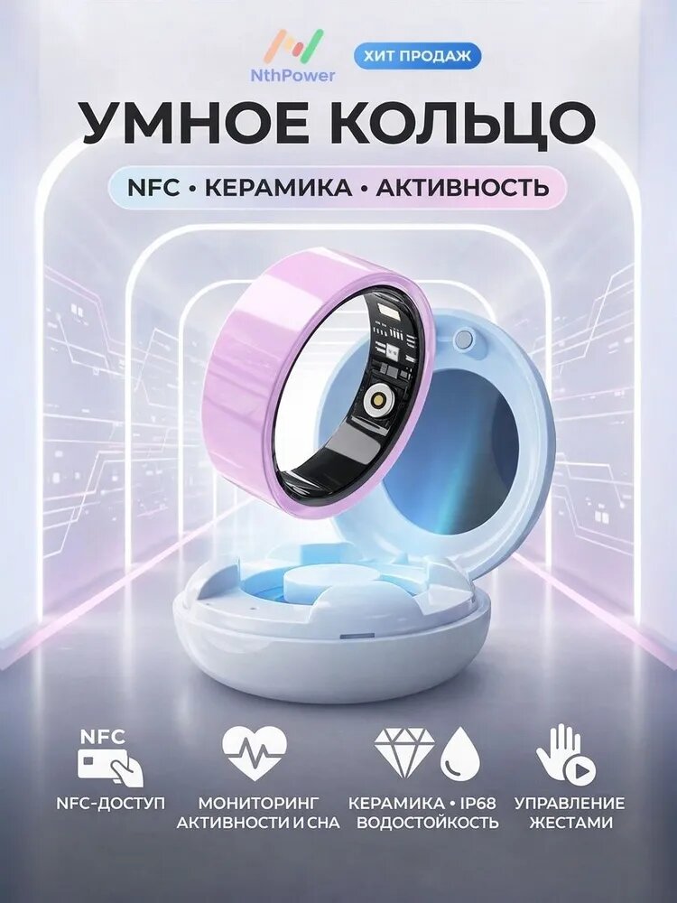 Премиальное керамическое NFC-кольцо с мониторингом здоровья 24/7, поддержкой доступа, защитой IP68 и автономностью до 14 дней