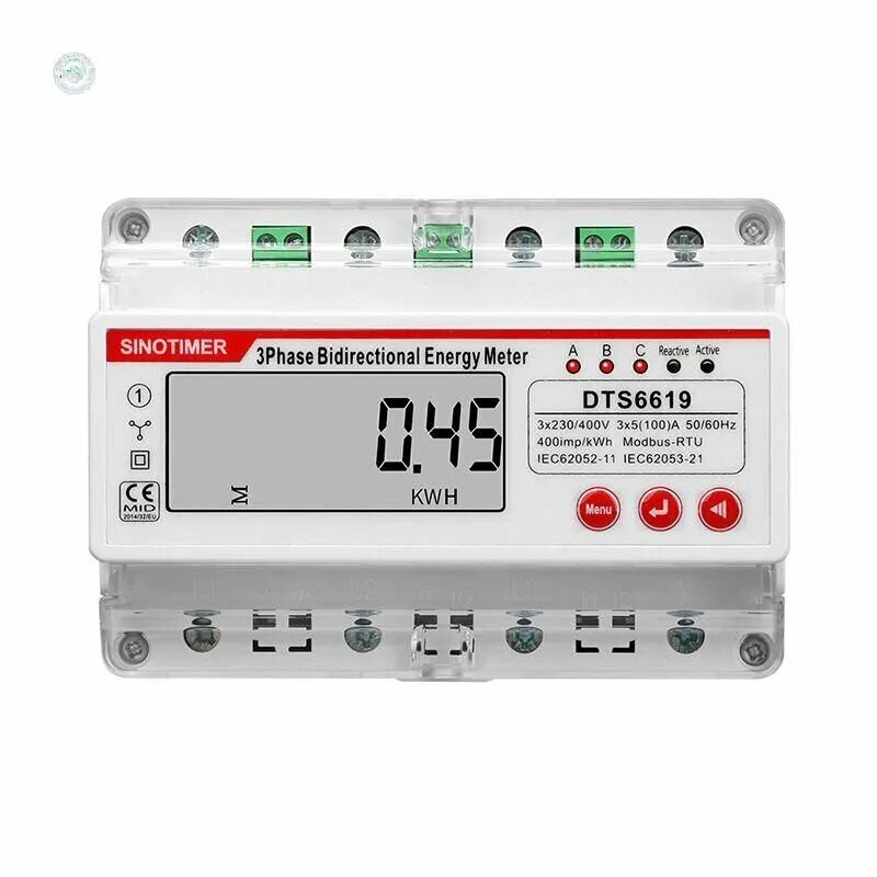 Трехфазный многофункциональный счетчик электроэнергии DTS6619-045, RS485, LCD-дисплей, 380 В, 100 А, учет активной и реактивной мощности