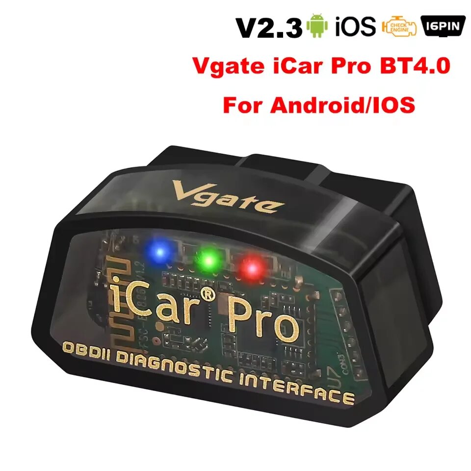 Автосканер Vgate iCar Pro elm327 V2.3 OBD 2 OBD2 WIFI Bluetooth 4.0 для IOS, сканер ODB2, аналог ELM327 V1 5, инструмент для диагностики автомобилей