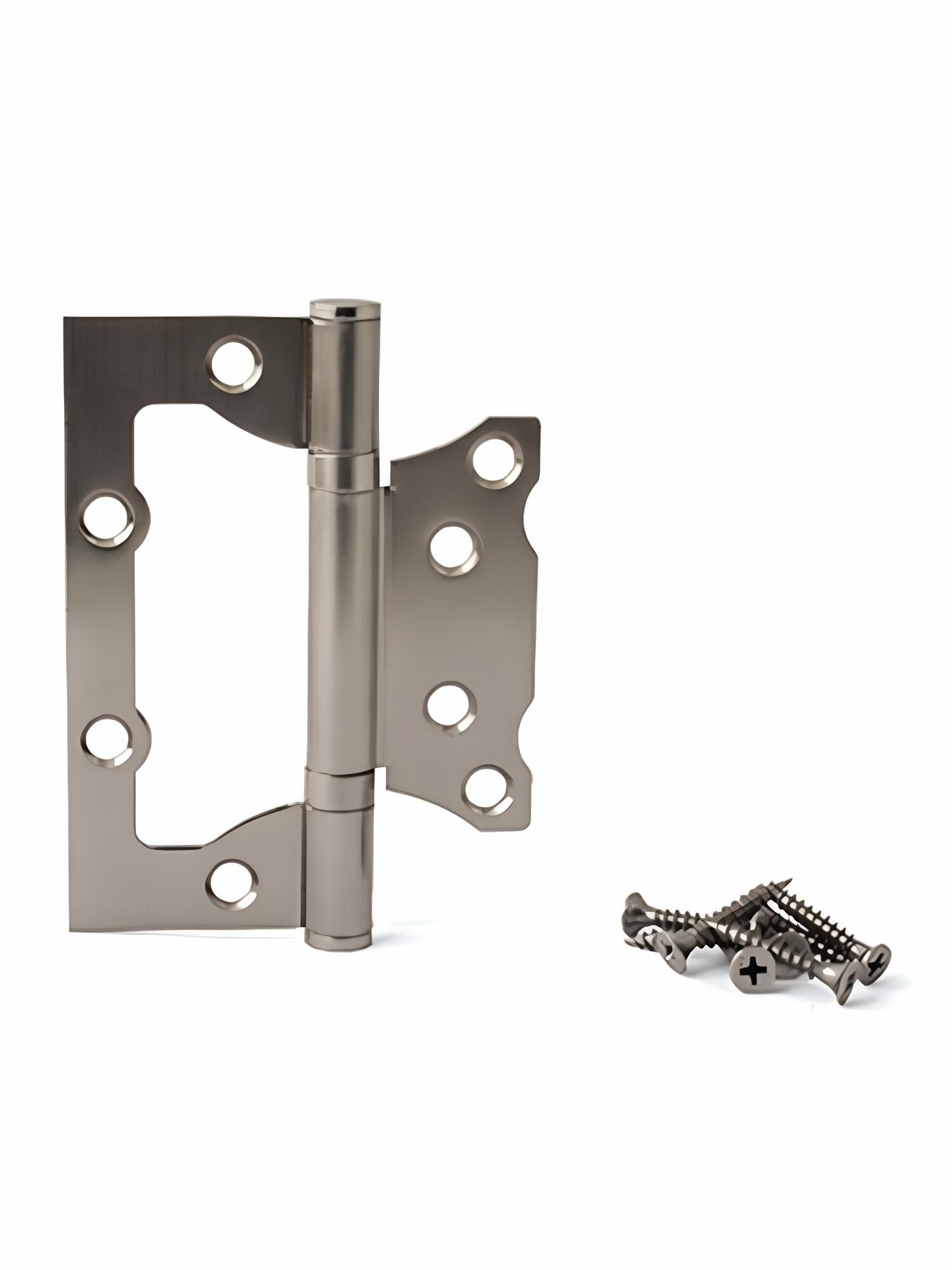 Петля накладная Vanger P2-NIS 100х75х2 мм, матовый никель, петли-бабочки для деревянных и межкомнатных дверей, 1 шт.